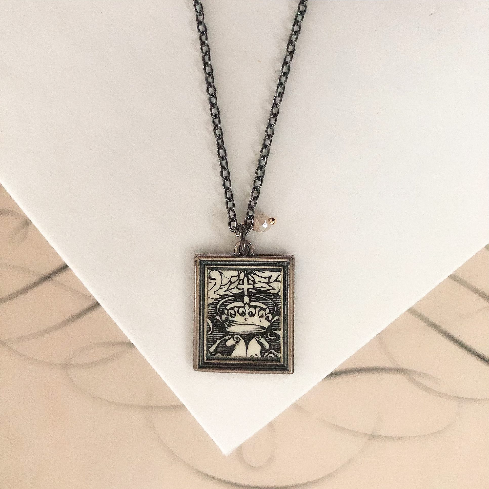 Crown Antique Book Page Talisman Necklace – WinterLemon
