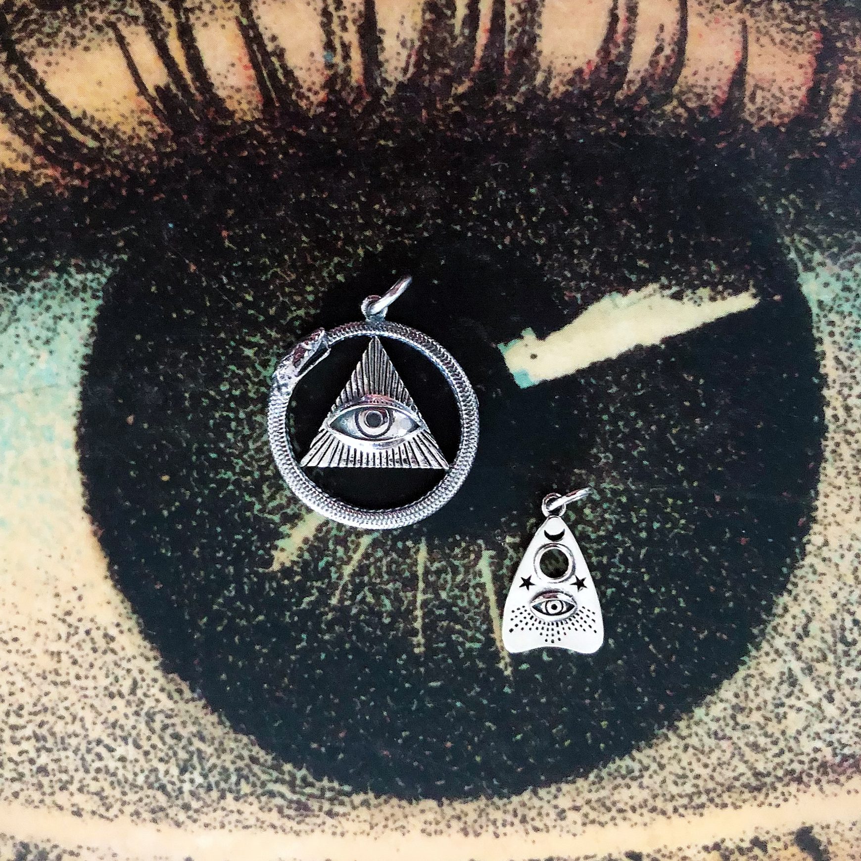 Sterling Silver Ouija Planchette Eye Charm – WinterLemon