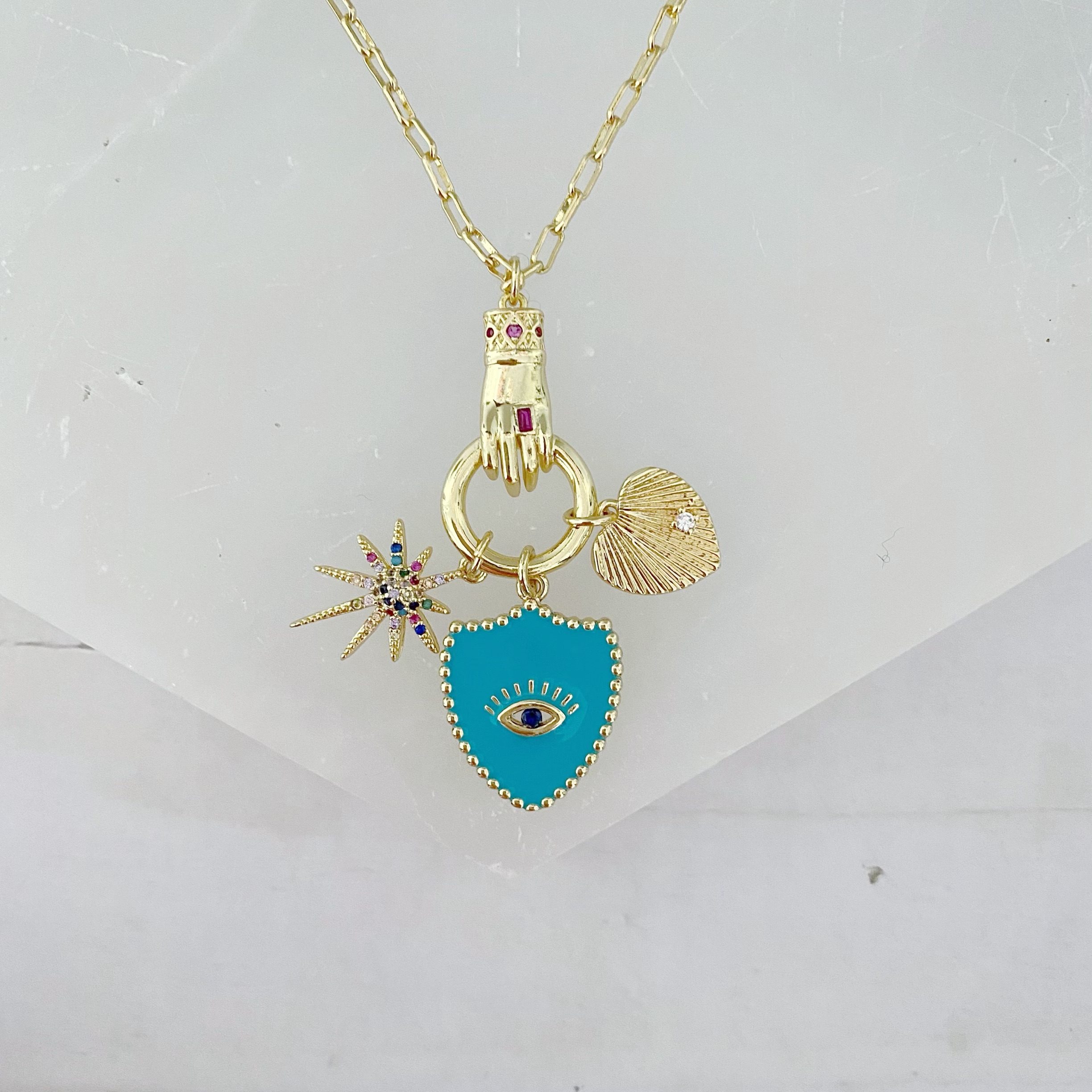Kaylin Talisman Paperclip Chain Charm Necklace – WinterLemon