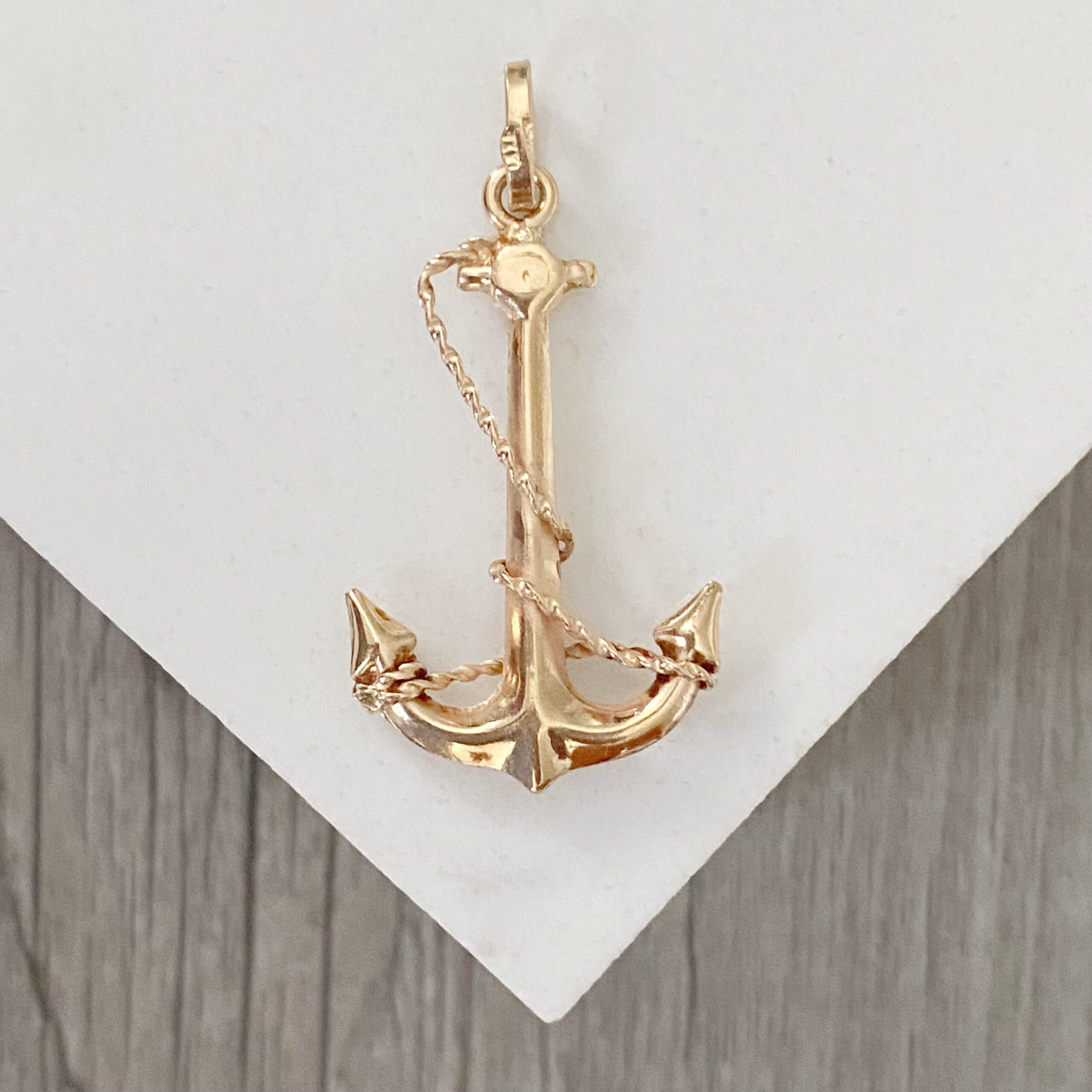 14k Gold Nautical Anchor Vintage Charm Pendant – WinterLemon